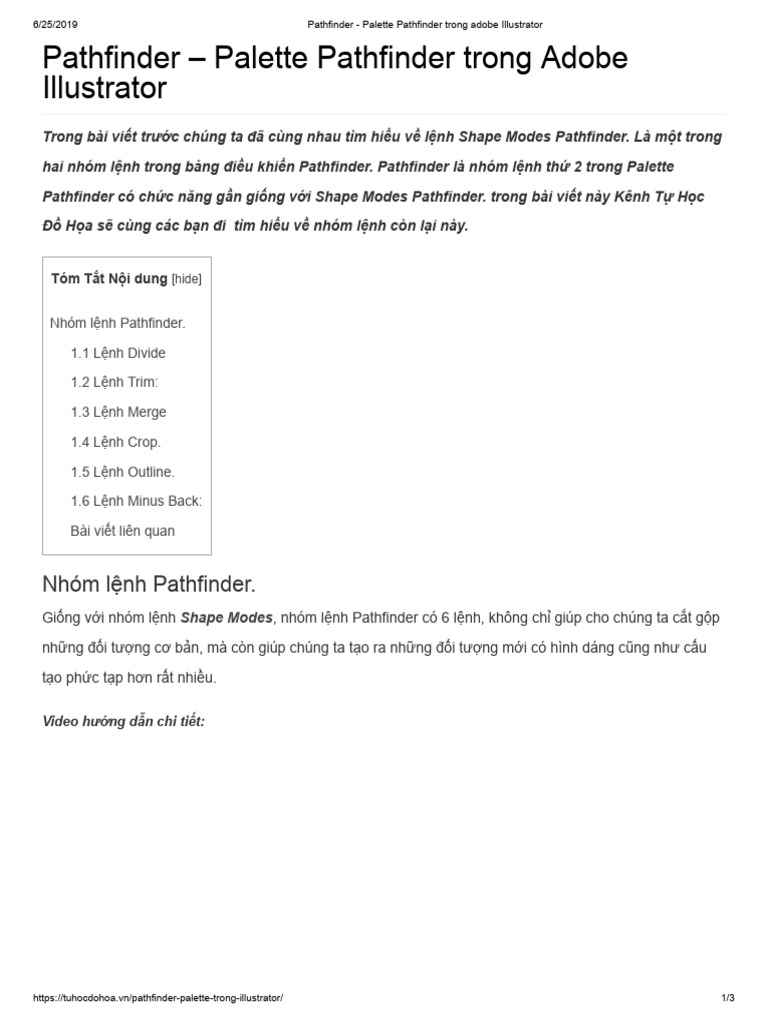 Pathfinder - Palette Pathfinder Trong Adobe Illustrator | PDF