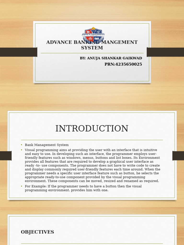 Advance Banking Mangement System Anuja..Pptxfinal - pptx1 | PDF | Machine Learning | User Interface