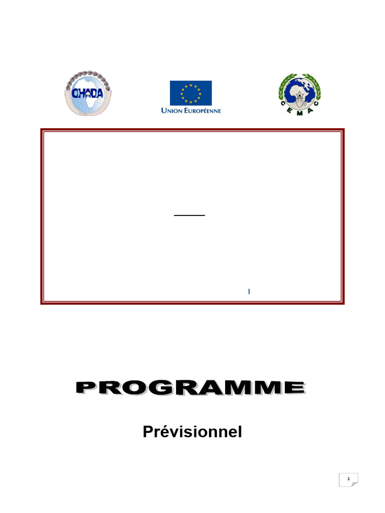 Programme Previsionnel | PDF | Droits de tradition civiliste