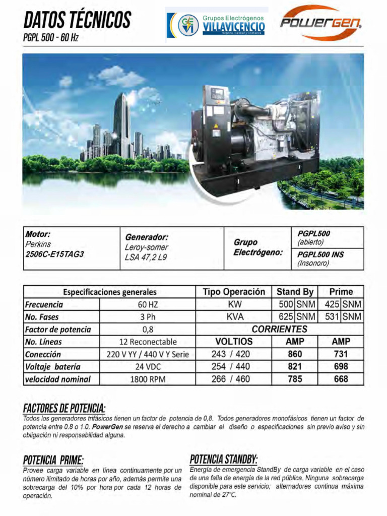 Perkins PGPL 500 KW | PDF