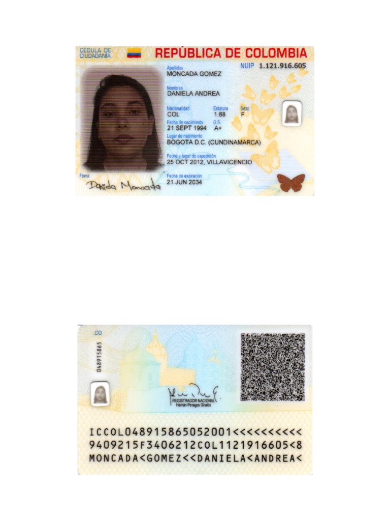 Cédula Daniela Moncada | PDF