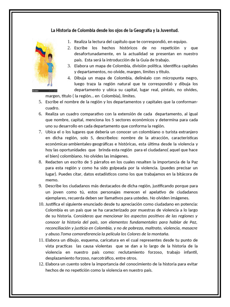 La Historia de Colombia Desde Los Ojos de La Geografía y La Juventud ...