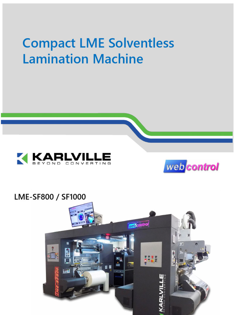 Compact LME Solventless Lamination Machine | PDF | Manufactured Goods | Electrical Engineering