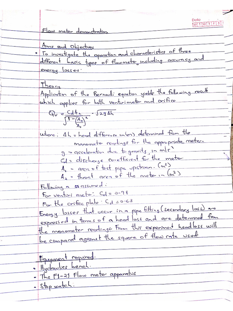 Flow Meter Demonstration | PDF