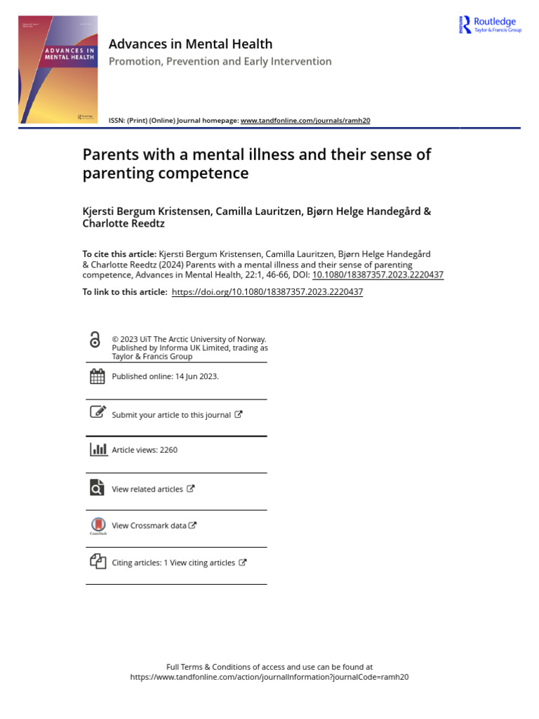 Bergum, 2023 | PDF | Mental Disorder | Self Efficacy