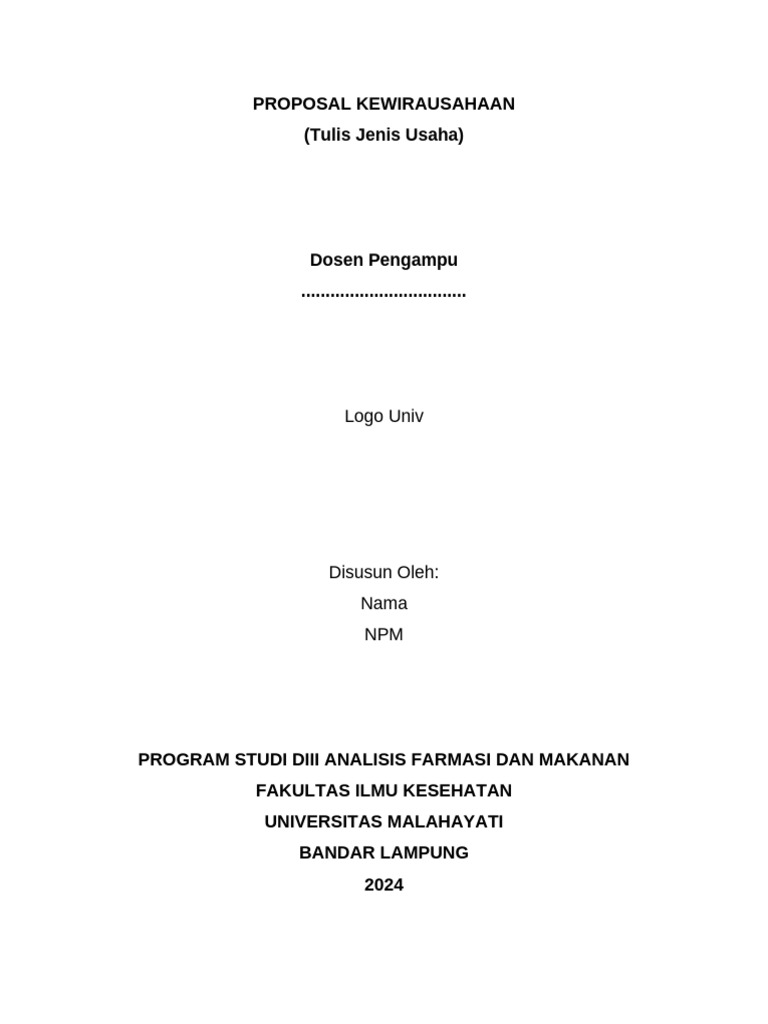 Proposal Usaha | PDF