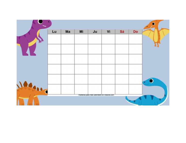 Calendario Dinosaurios | PDF