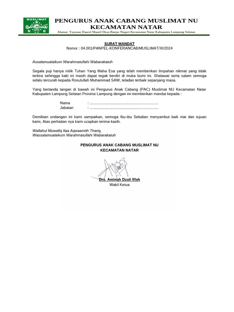 Surat Mandat | PDF