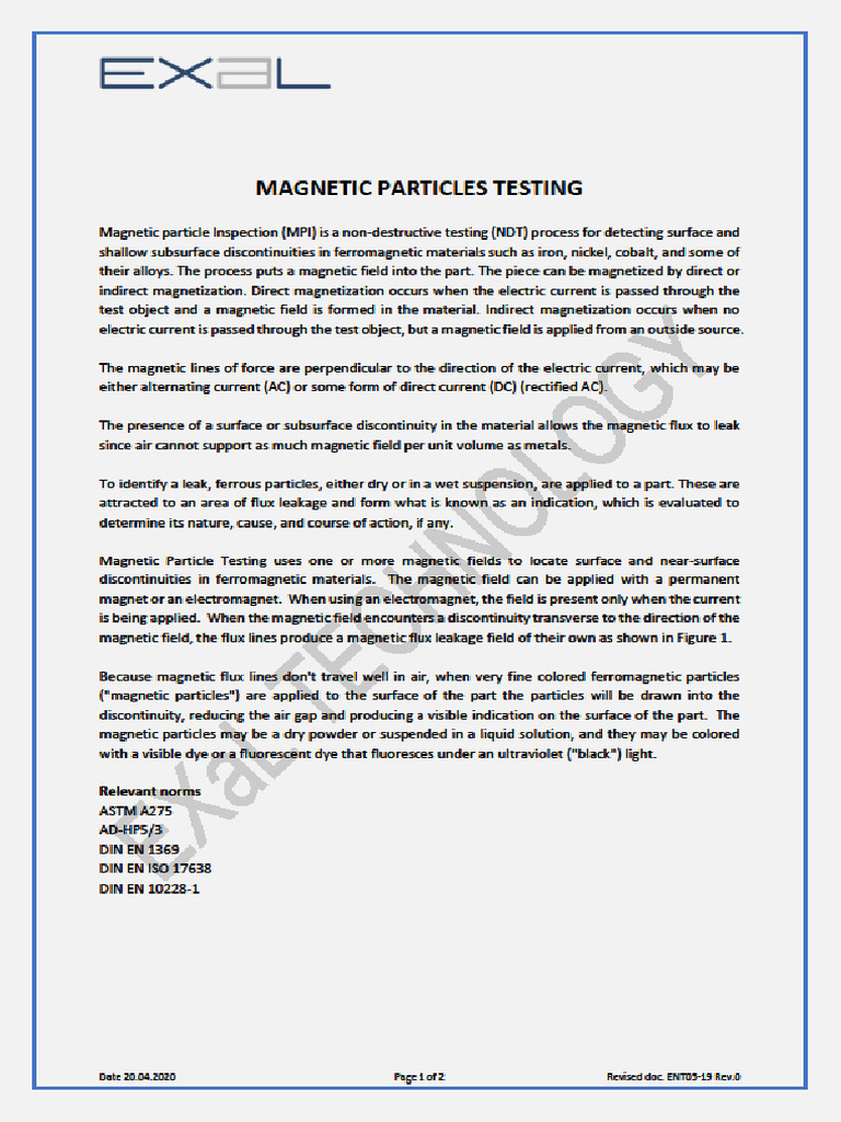 MPT - Magnetic-Particles-Testing - DP | PDF