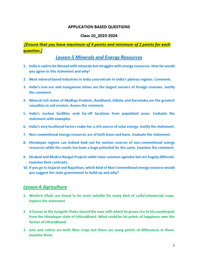 APPLICATION BASED QUESTIONS - Part-2 | PDF | Agriculture | Waste Management