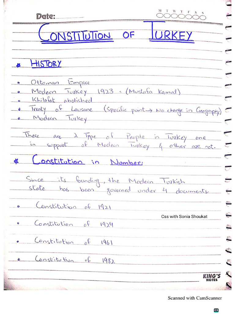 Constitution of Turkey - Sonia Shoukat | PDF