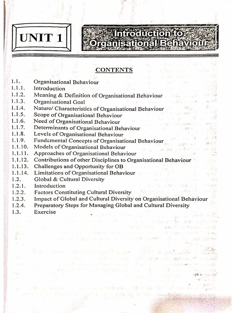 OB Unit 1 | PDF