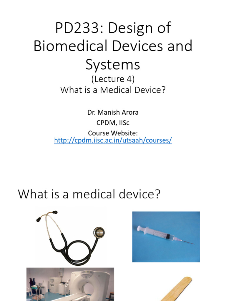 PD233 Lecture4 What Is A Medical Device | PDF | Federal Food | Medical ...