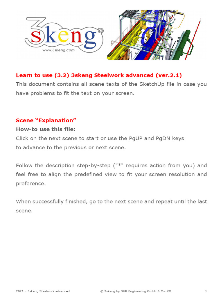 Learn To Use (3.2) 3skeng Steelwork Advanced - Ver.2.1 | PDF