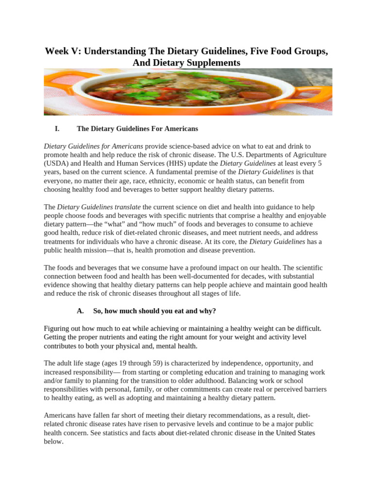 Dietary Guidelines and Food Groups Explained | PDF | Whole Grain ...