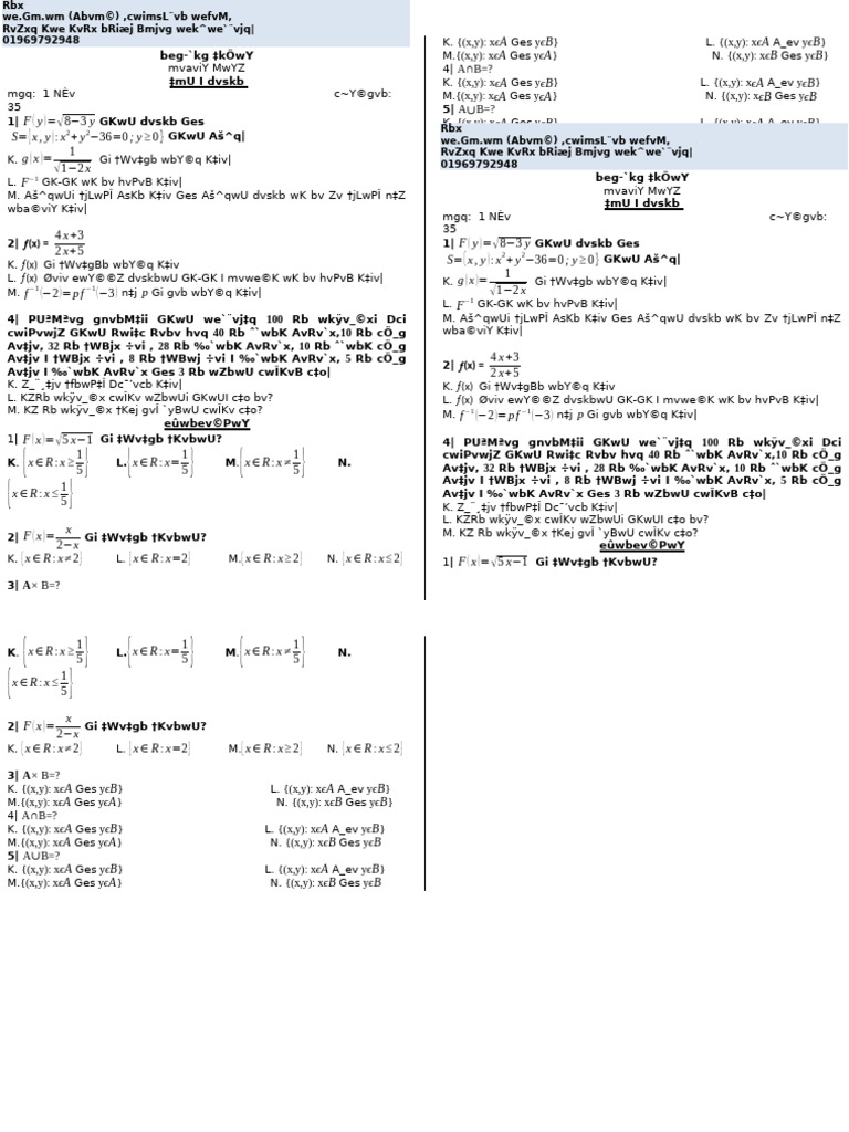 Set and Function Higher Math | PDF | Teaching Methods & Materials