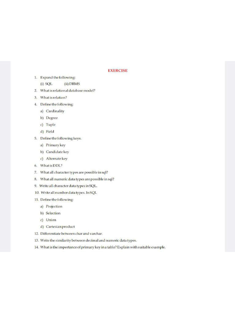 Database Exercise | PDF
