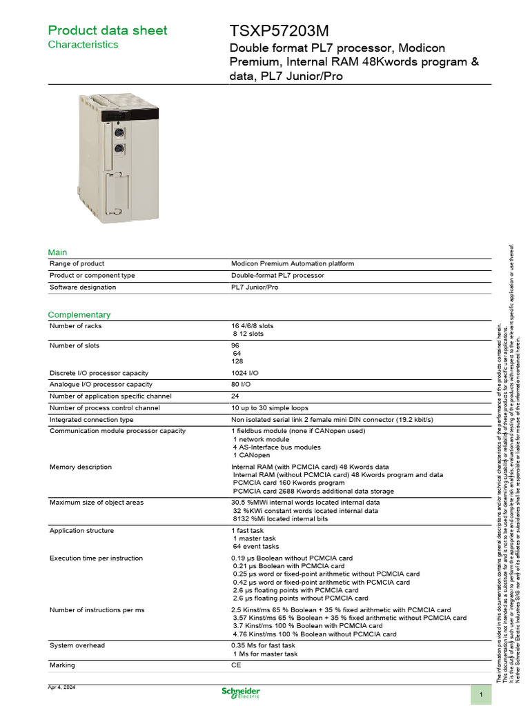 TSXP57203M DATASHEET IL en | PDF | Programmable Logic Controller ...