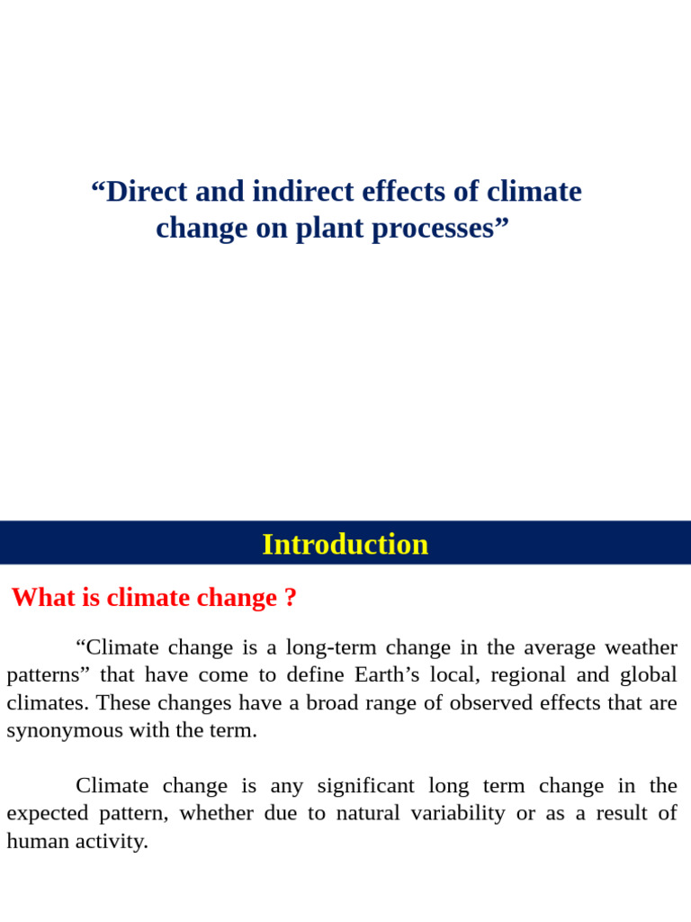 Direct and Indirect Effect of Climate Change | PDF | Climate Change | Stoma