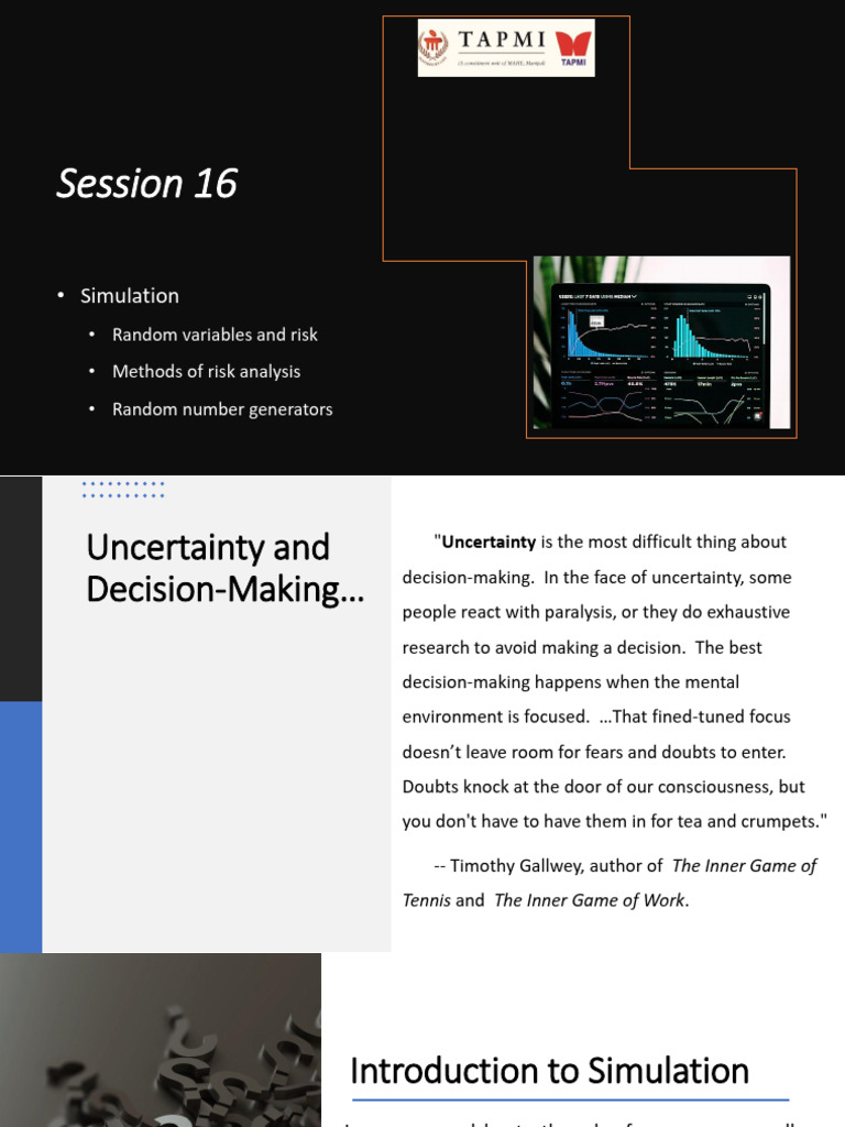 16 Introduction To Simulation | PDF | Probability Distribution | Mean