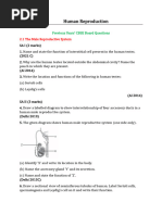 CBSE Class 12 Biology: Human Reproduction PYQs | PDF | Menstrual Cycle ...