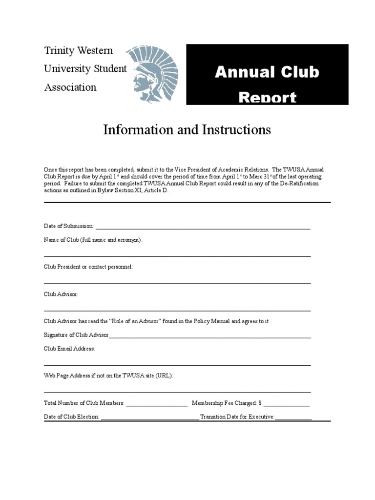 Annual Club: Information and Instructions | PDF | Expense | Income ...