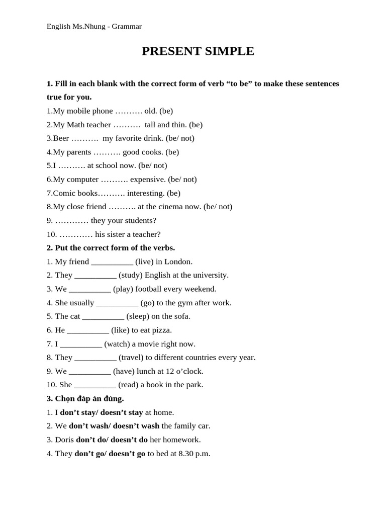 PRESENT SIMPLE | PDF