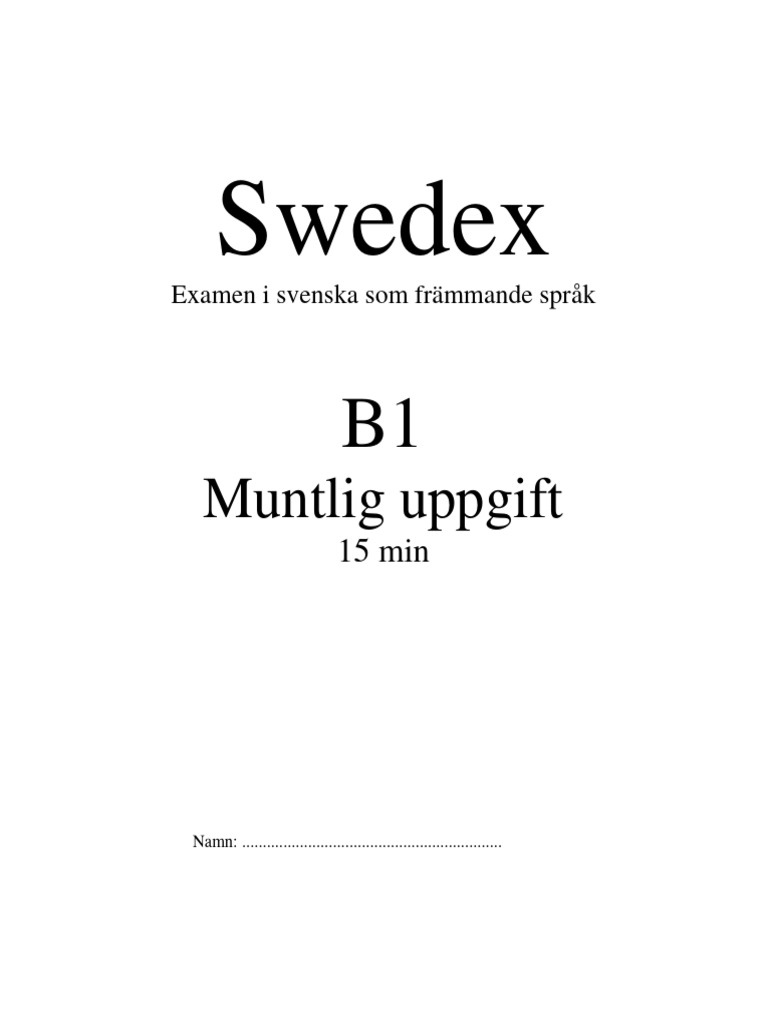 Swedex B1 Studenter | PDF