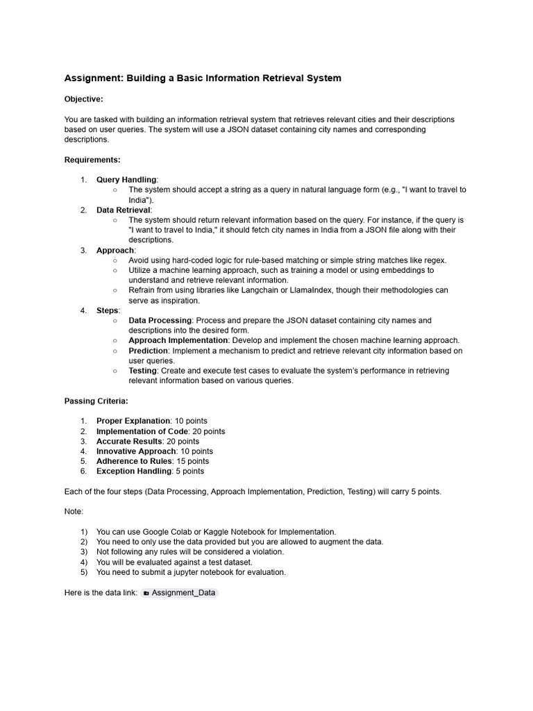 ML Assignment | PDF | Information Retrieval | Machine Learning