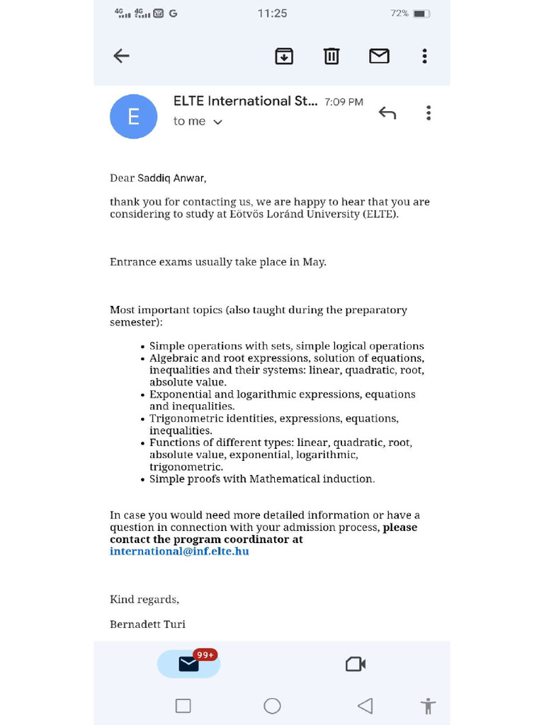 ELTE Entry Test 2023 BS CS | PDF