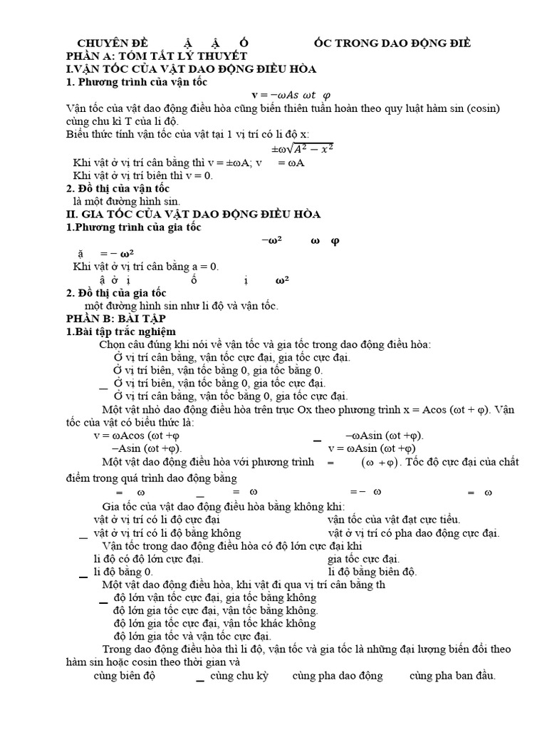 Chuyen de Van Toc Va Gia Toc Trong Dao Dong Dieu Hoa 9a255 | PDF