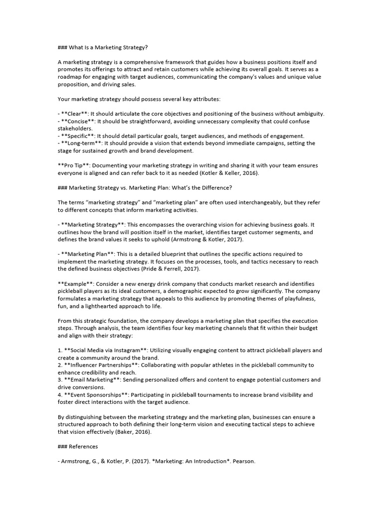 What Is A Marketing Strategy | PDF | Marketing | Marketing Strategy