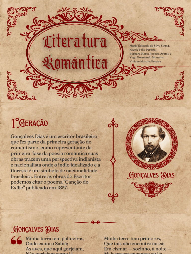 Trabalho Romantismo 2C (Maria Eduarda) | PDF | Romantismo | Poesia