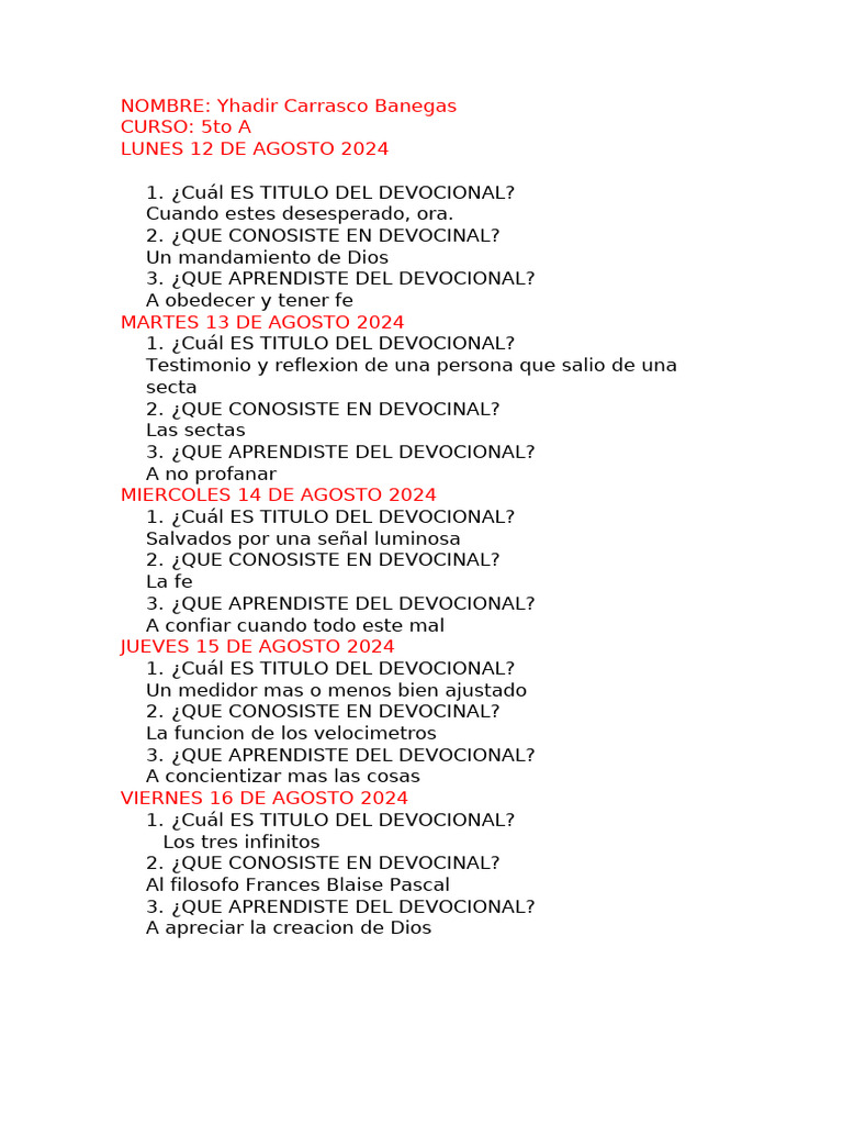 Devocionales Yhadir | PDF