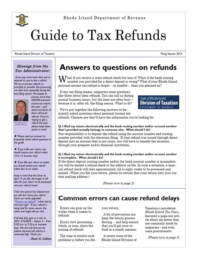 Rhode Island Tax Refund Guide | PDF | Tax Refund | Taxes