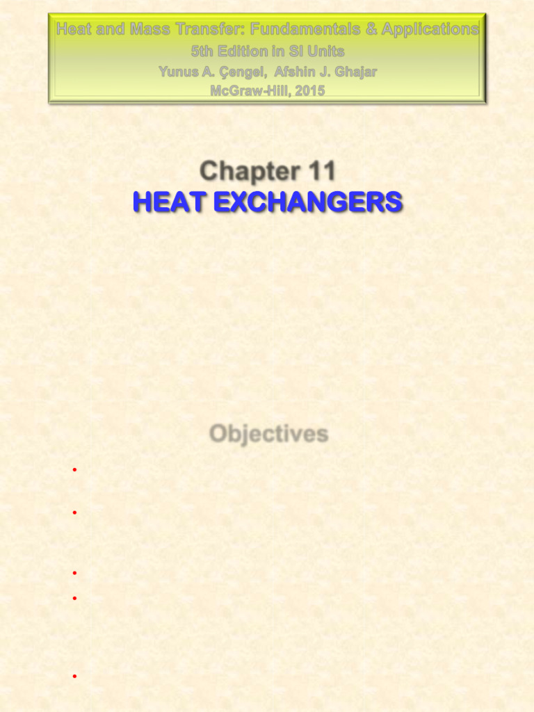 SI Heat 5e Chap11 Lecture Formatted | PDF | Heat Exchanger | Heat Transfer
