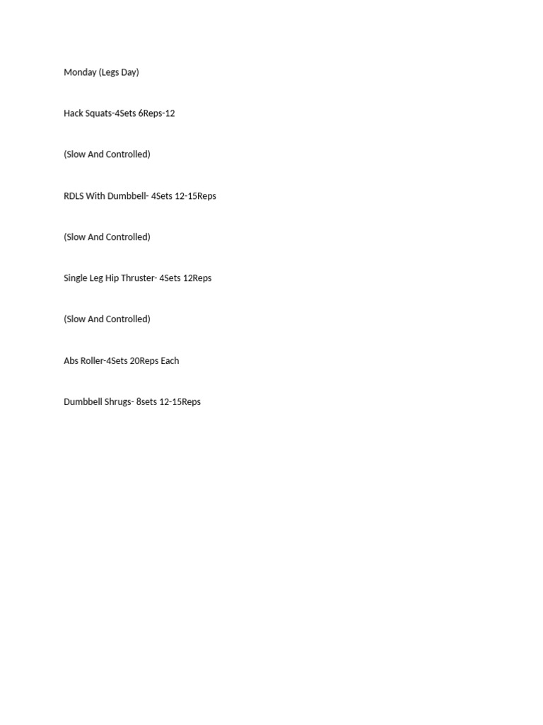 Monday (Legs Day) | PDF