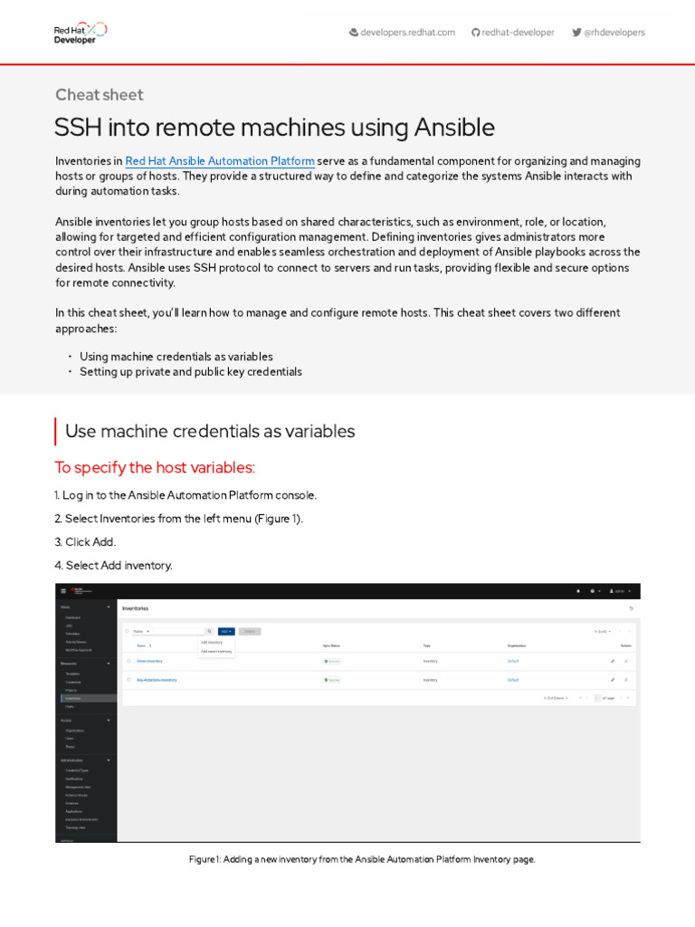 Cheat Sheet - SSH Into Remote Machines Using Ansible | PDF | Computer ...