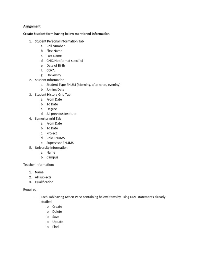 University Management System Assignment | PDF | Computers