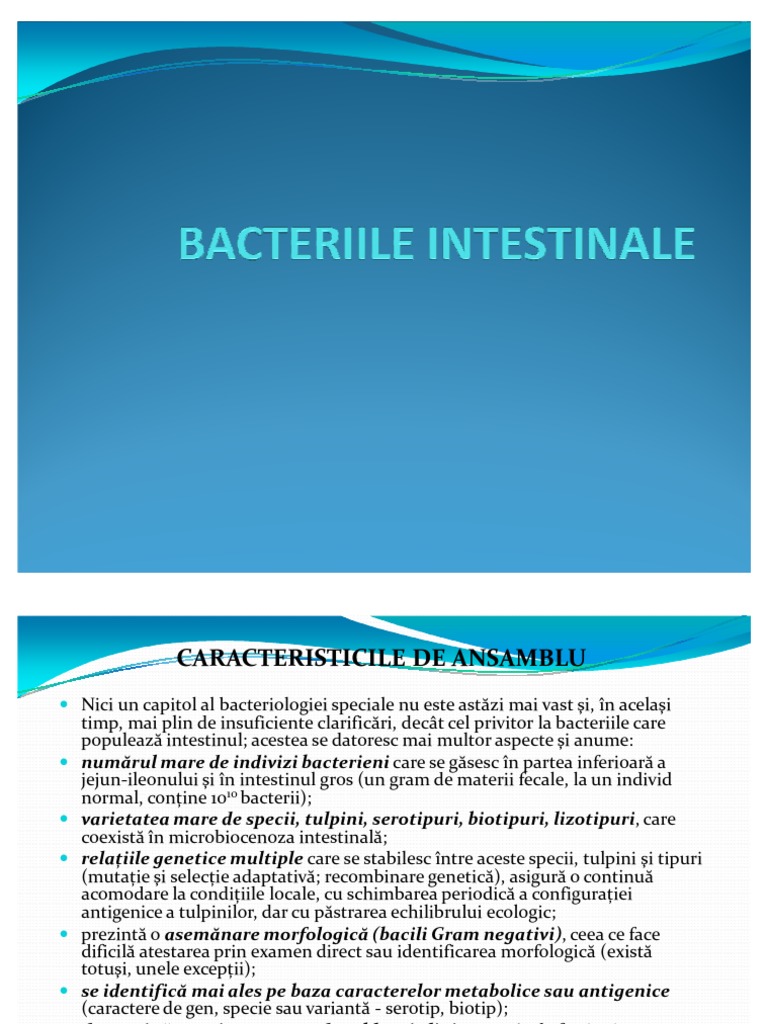 BACTERIILE INTESTINALE