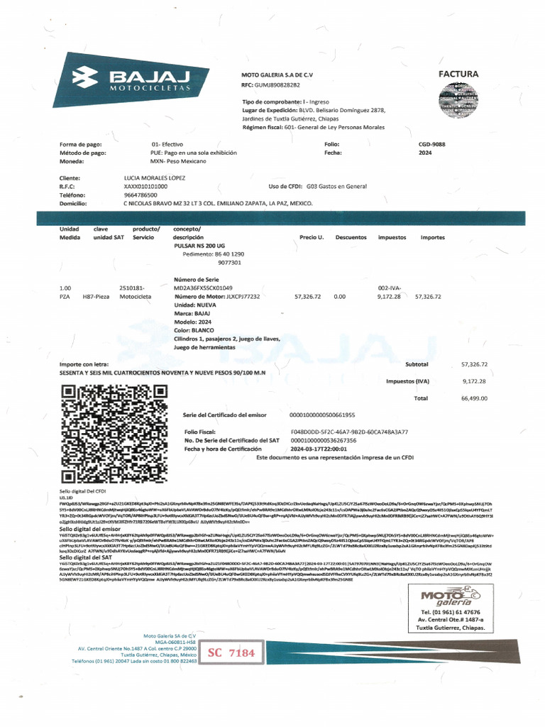 Factura Pulsar | PDF