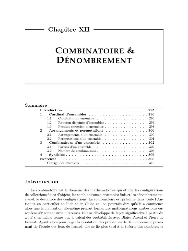 Combinatoire Denombrement Max Math | PDF | Ensemble (Mathématiques ...