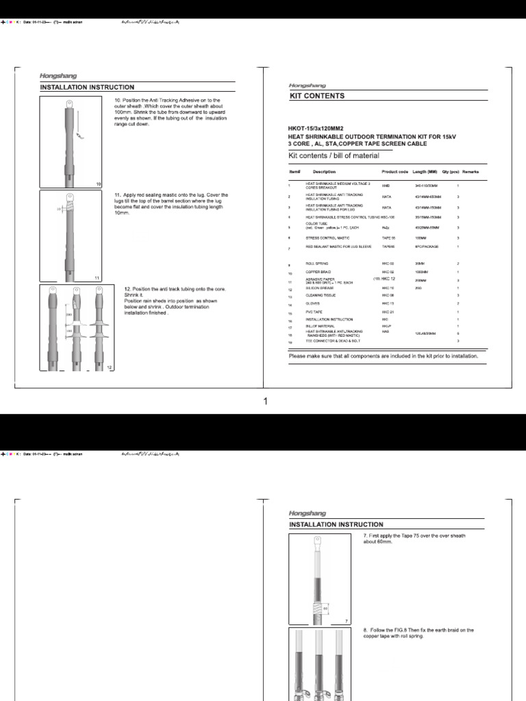 Rota 4k Malik Adnan 15kv Indoor Termination 1c Installation Instruction ...