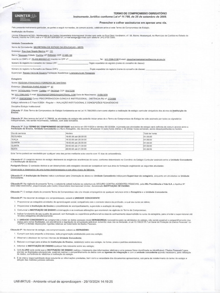 Devolutiva - Termodecompromissodeestagio | PDF