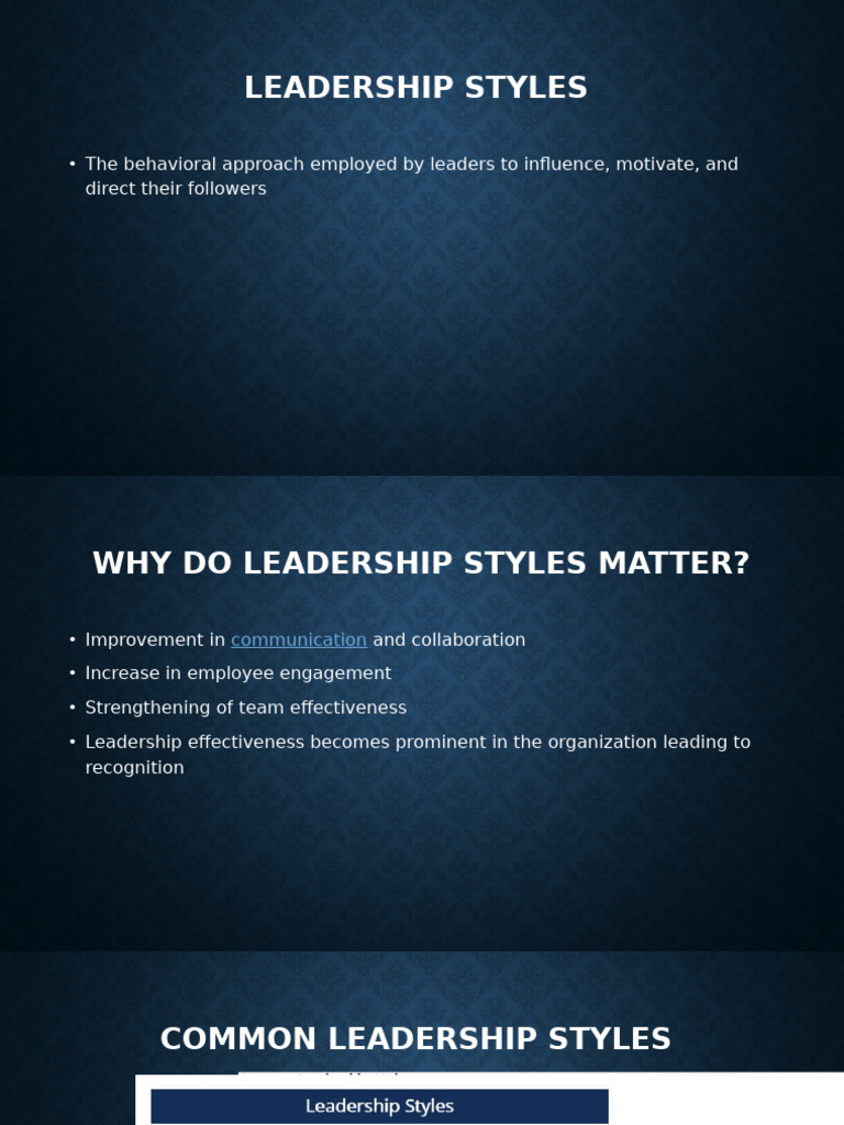Leadership Styles | PDF | Leadership | Mentorship