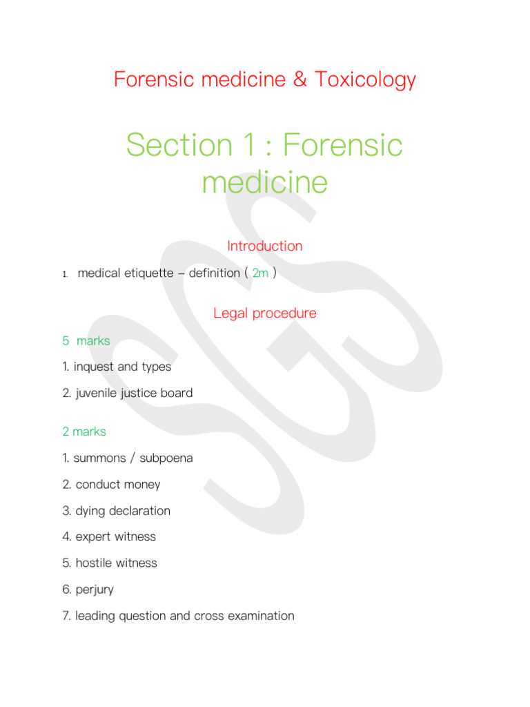 Forensic Medicine & Toxicology | PDF | Autopsy | Forensic Science