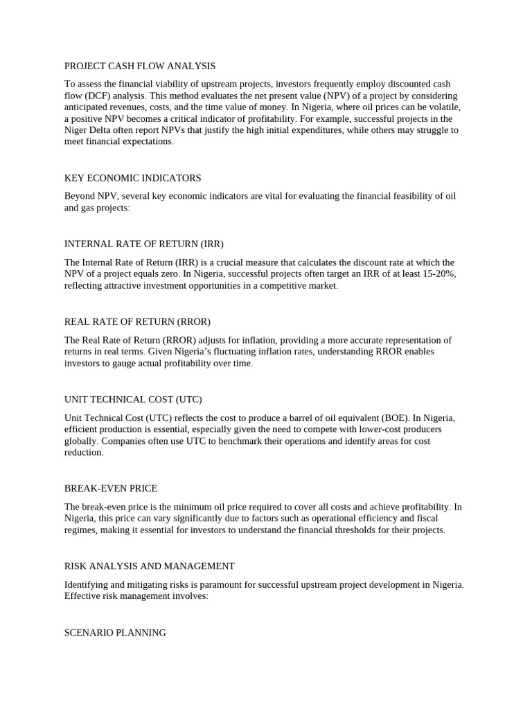 UNIT TECHNICAL COST (UTC) | PDF | Net Present Value | Internal Rate Of ...
