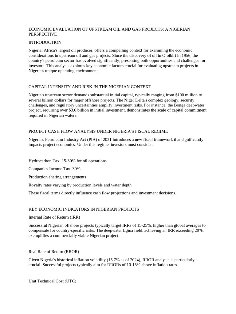 Risk Analysis and Management in Nigeria | PDF | Nigeria | Petroleum
