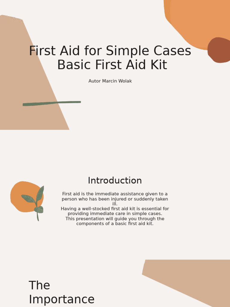 First Aid For Simple Cases Basic First Aid Kit | PDF | Wound | Medicine