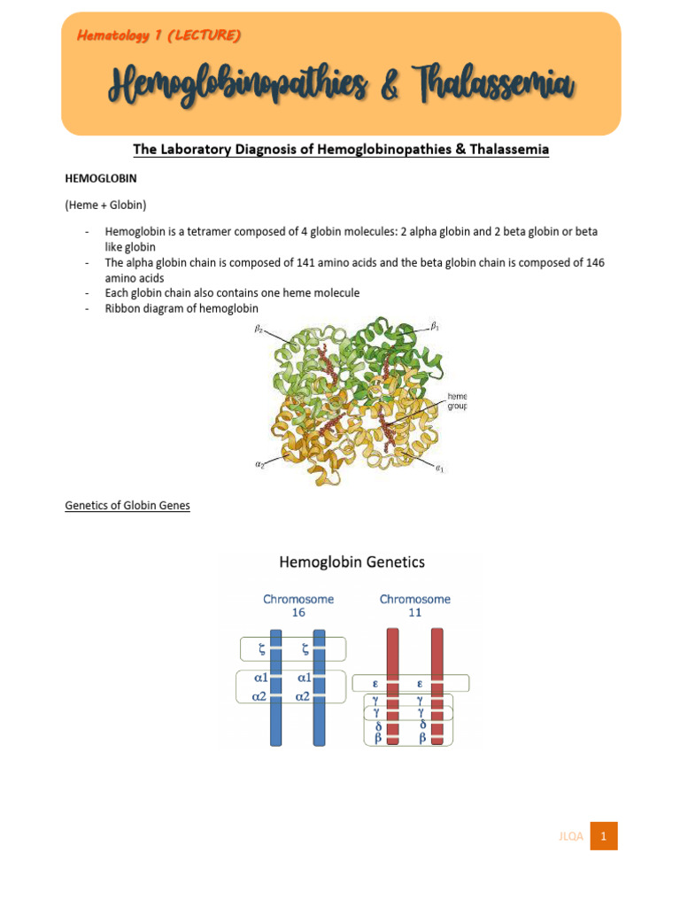 Hemoglobinopathies & Thalassemia | PDF | Anemia | Hemoglobin